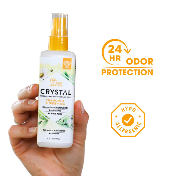 Crystal Deodorant | Chamomile & Green Tea | Spray | Deodorant Crystal ...